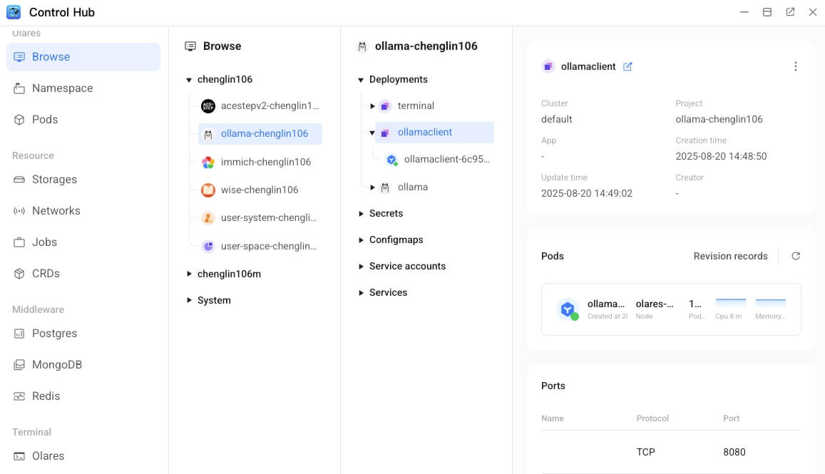 Manage Olares with Control Hub | Olares